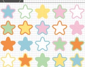Items similar to Pastel Stars Clipart Commercial Use, Pastel Clip Art ...
