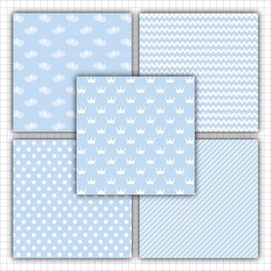 Baby Boy Digital Paper Baby Blue Scrapbooking Paper - Etsy UK