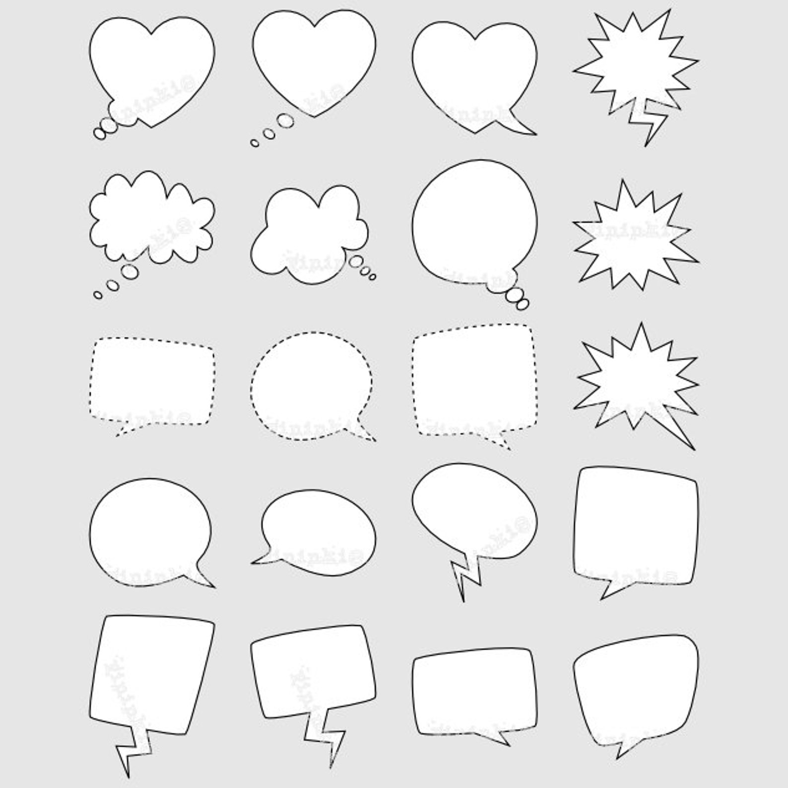 Speech Bubbles Clip Art INSTANT DOWNLOAD Commercial Use | Etsy