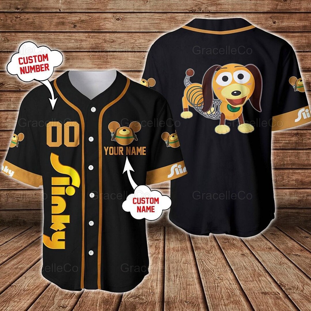 Personalized Slinky Dog Baseball Jersey Shirt, Slinky Dog Lover ...