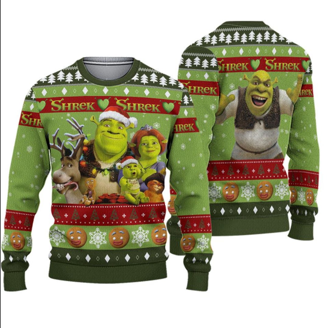 Funny Shrek Christmas Sweater, “shrek Happens” Ugly Xmas Jumper, Meme ...