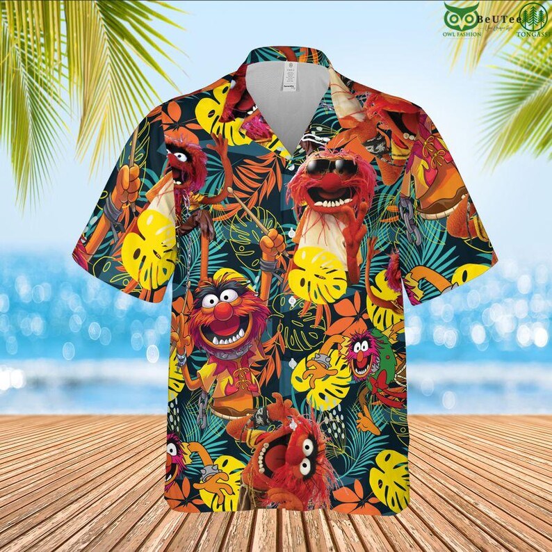 Animal Muppet Hawaiian Flowers Pattern Shirt, Animal Muppet Shirt Short ...