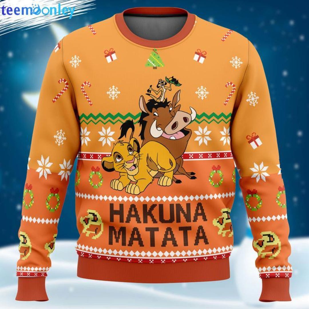 Young Simba the Lion King Christmas Sweater, Funny Ugly Holiday Jumper ...