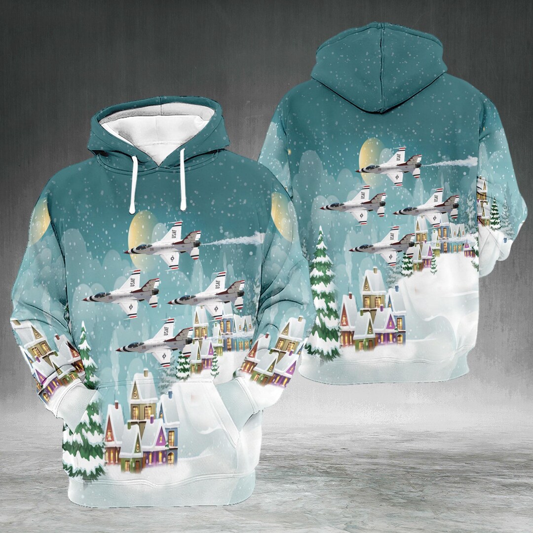 US Air Force Thunderbirds Christmas Hoodie, Patriotic Military Sweater ...