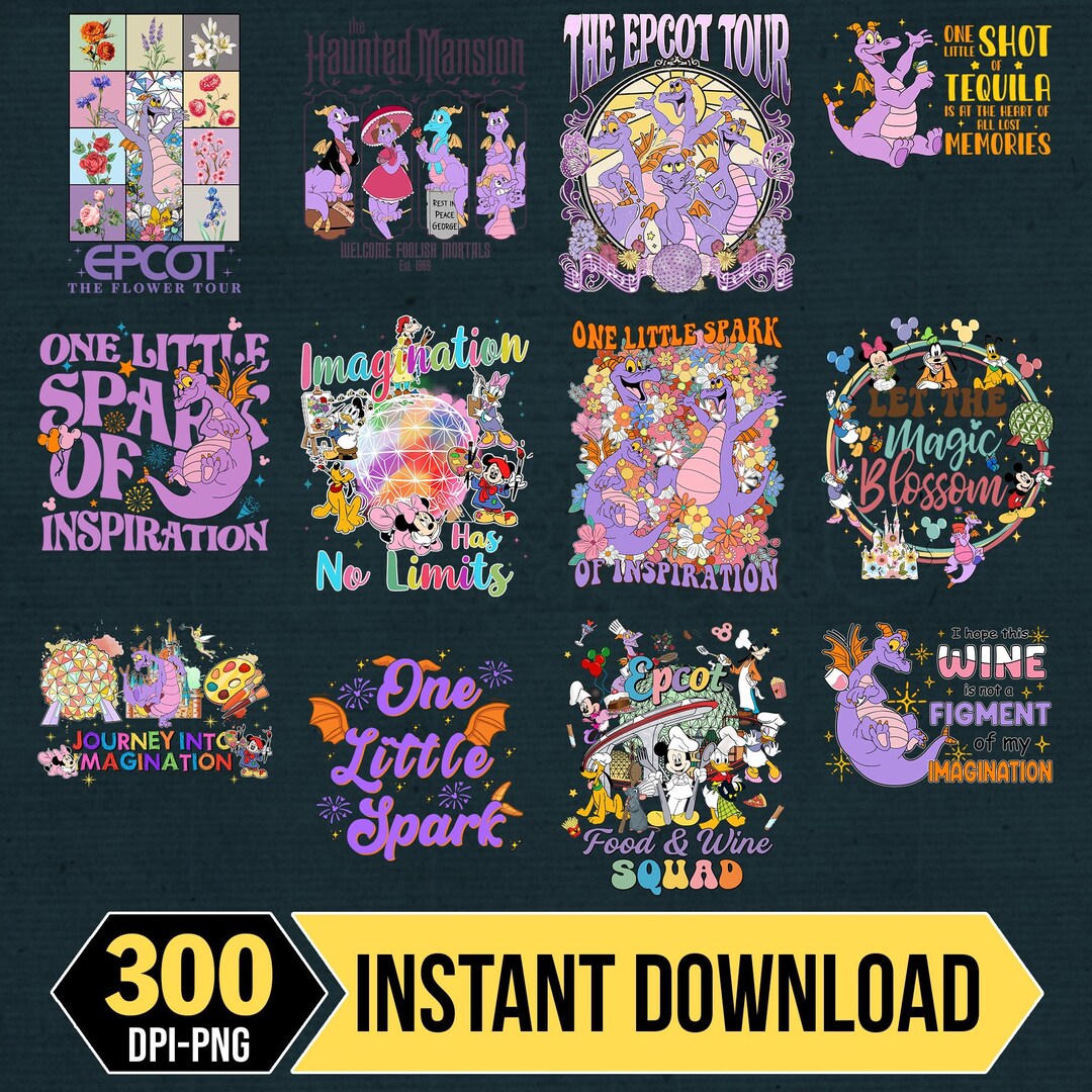 Purple Dragon Png Bundle, One Little Spark, Figment Png Sublimation ...