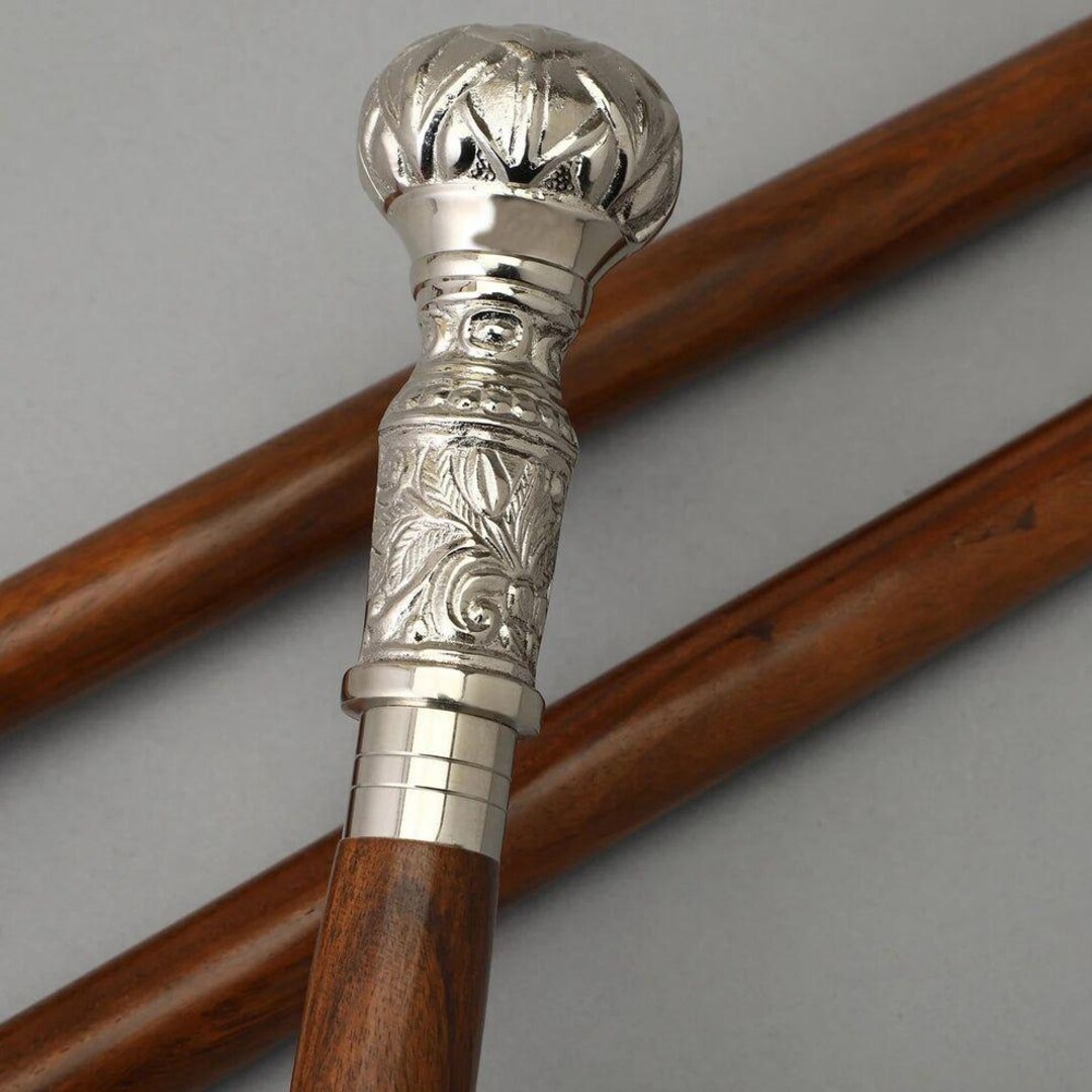Premium Wooden Walking Cane With Metal Lion Head Handle – 3-piece ...