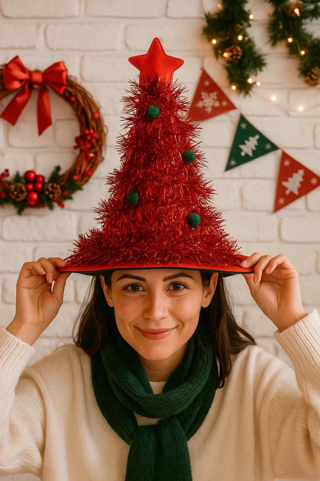 Handmade Glitter Christmas Tree Hat - Festive Holiday Party Costume - Etsy