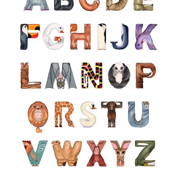 Animal Alphabet - Etsy