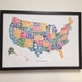 Art of the State Groovy Geography USA Map Poster 20 X 14 Inches - Etsy