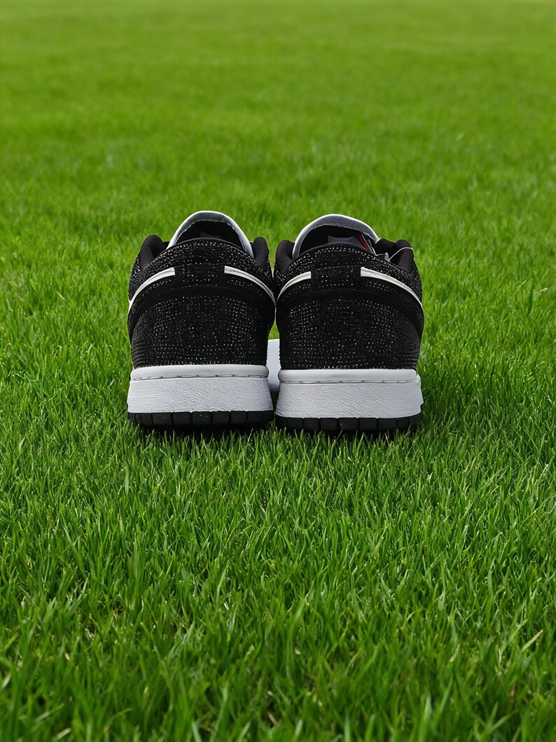 Custom Black White Diamond Air Jordan 1 | Hand Painted AJ1 Sneakers ...