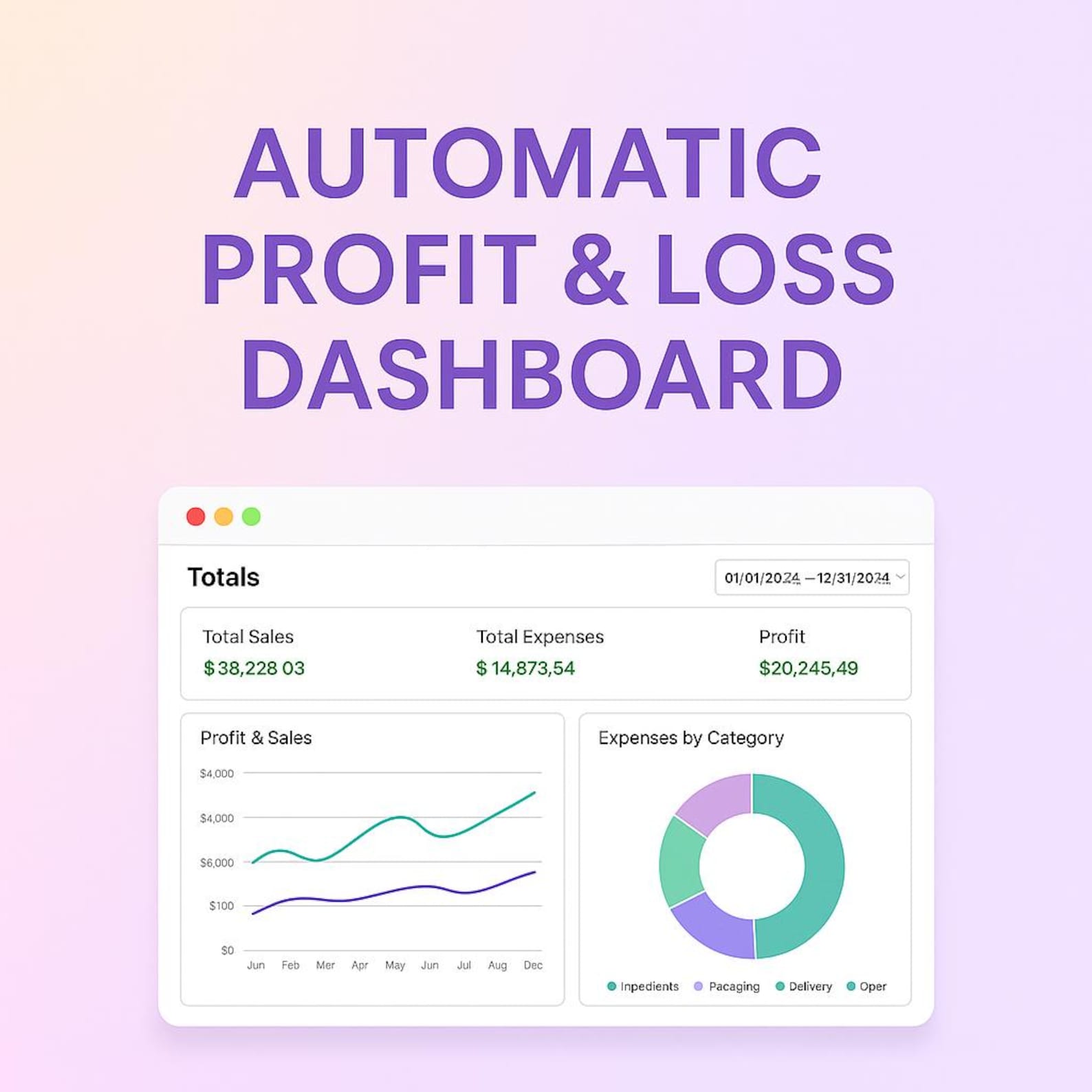Home Bakery Expense Tracker | Small Business Finance Spreadsheet ...