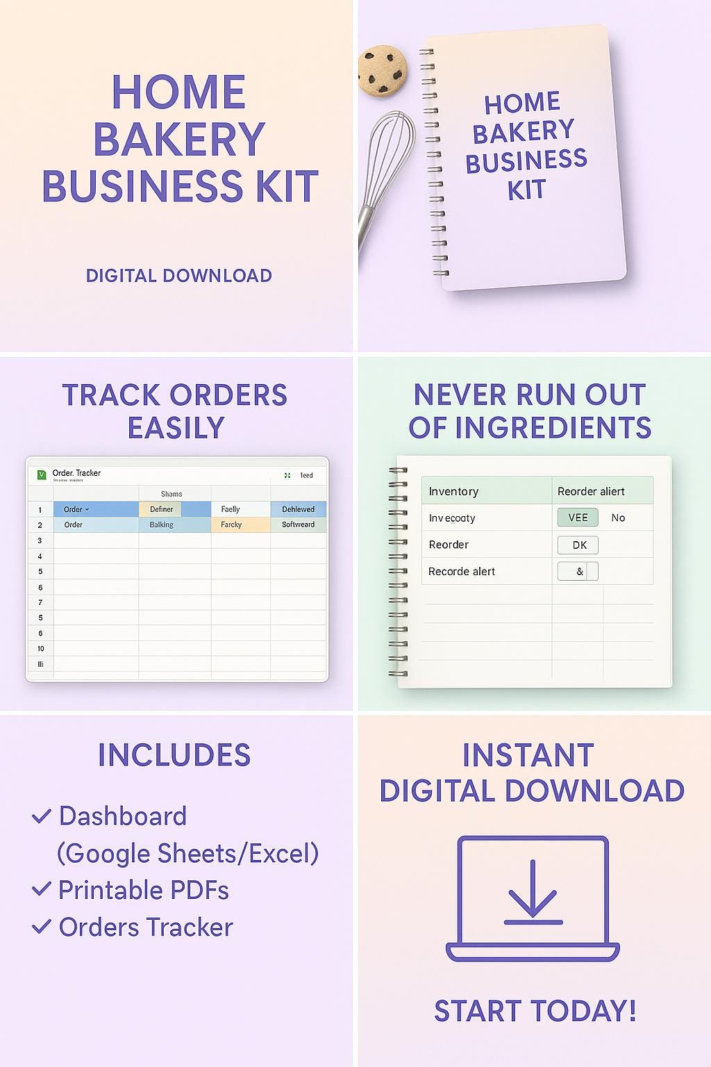 Home Bakery Expense Tracker | Small Business Finance Spreadsheet ...