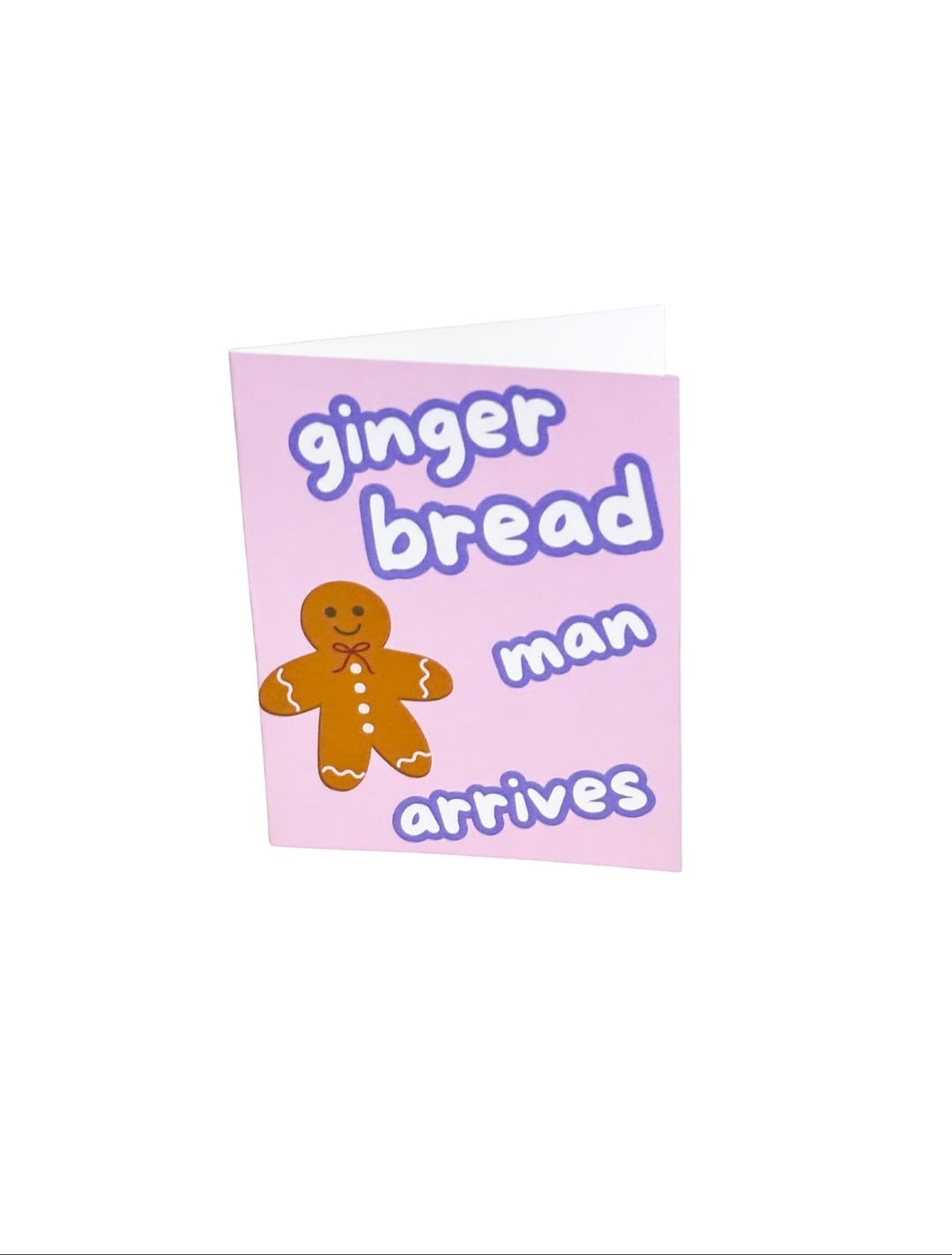 Gingerbread Man Christmas Card, Festive Holiday Greeting - Etsy
