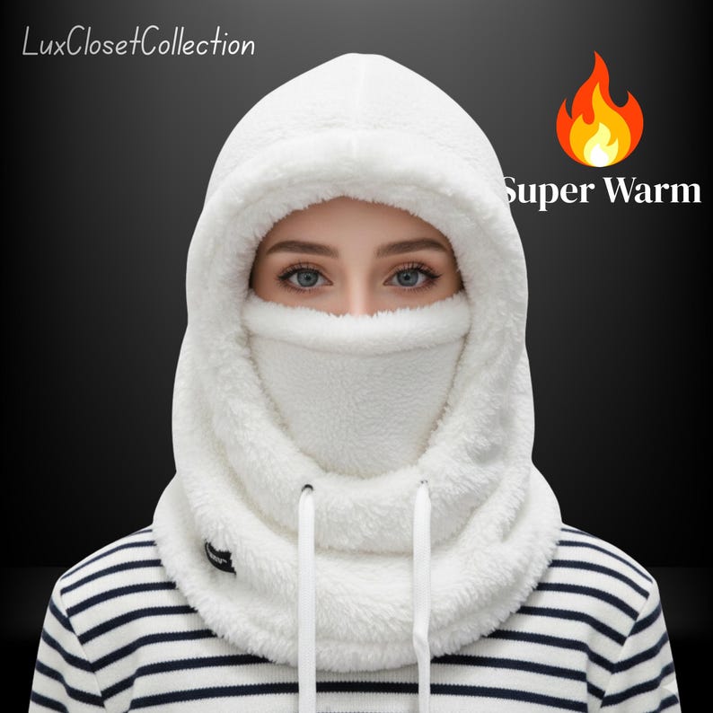 Knit Cotton Balaclava Face Mask – Hooded Winter Face Cover - Etsy