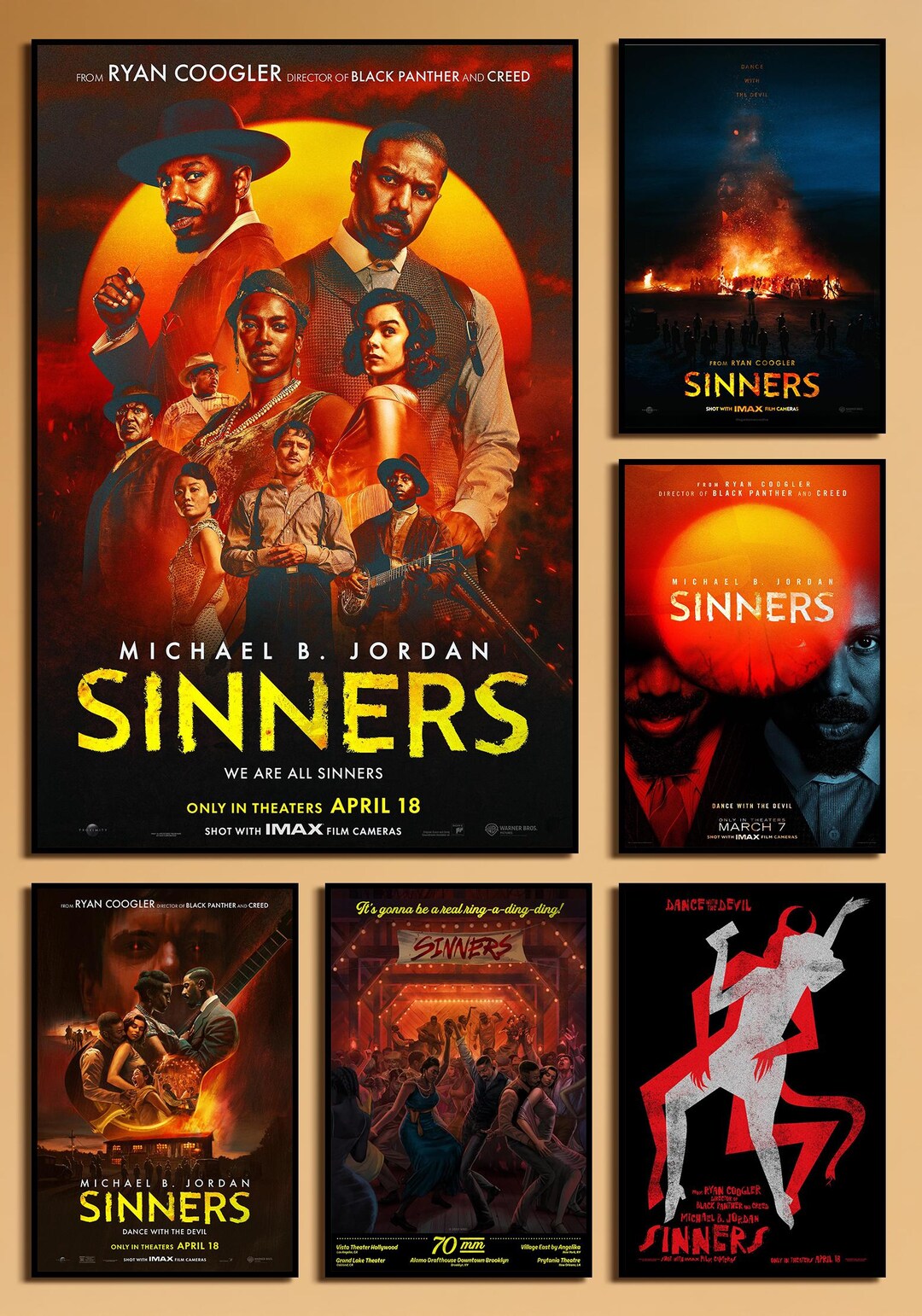 Sinners Movie Poster, Fantasy Movie Print, Film Lover Gift, Home Decor ...