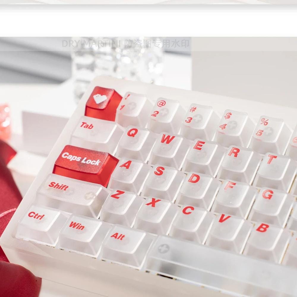 White Frog Korean Keycap Set Cherry Profile | 154 Transparent PC ...