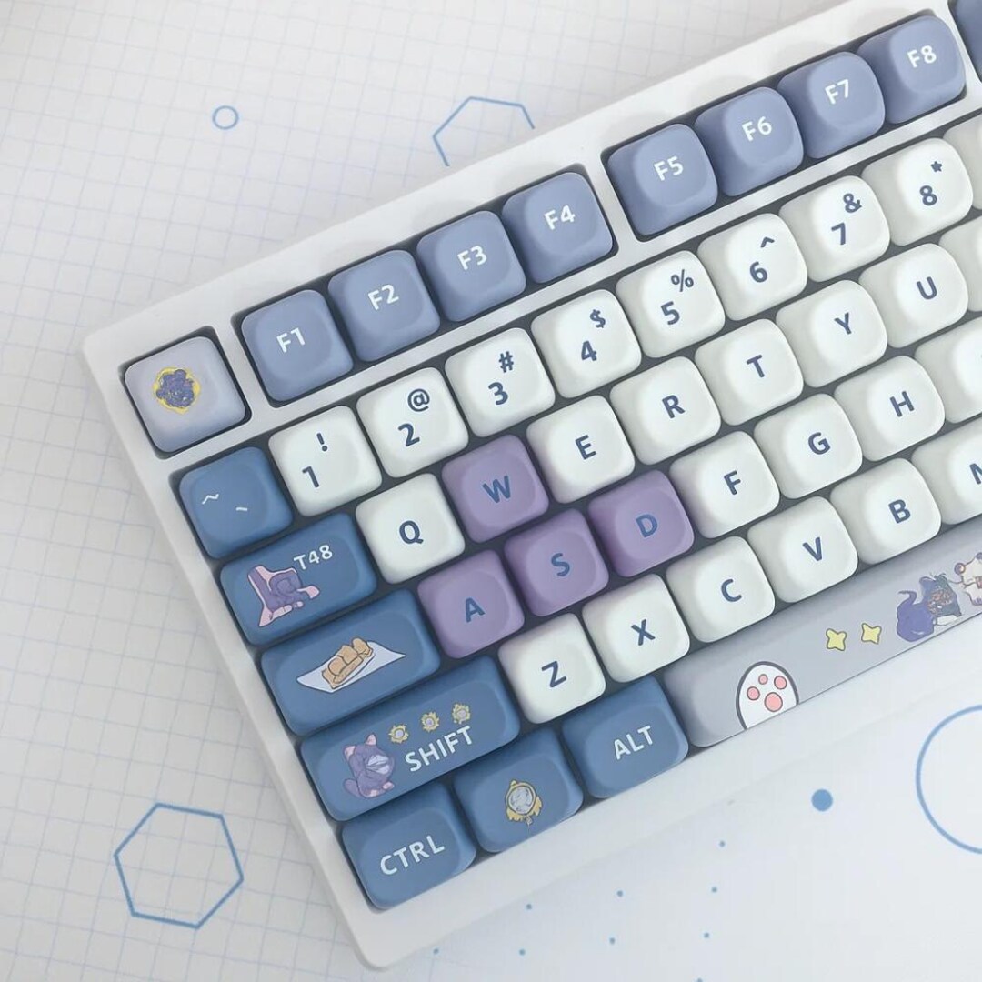 Purple Mystic Cat Keycap Set MOA Profile | PBT Dye Sublimation Keycaps ...