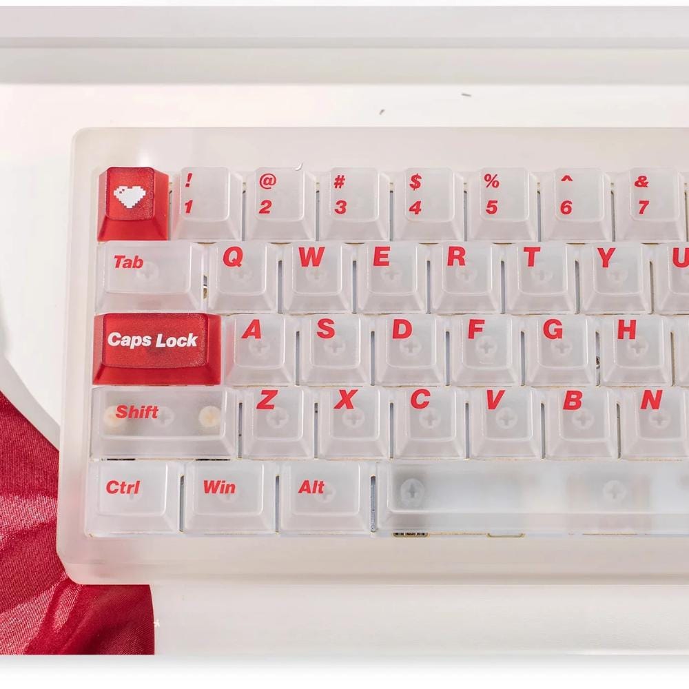 White Frog Korean Keycap Set Cherry Profile | 154 Transparent PC ...