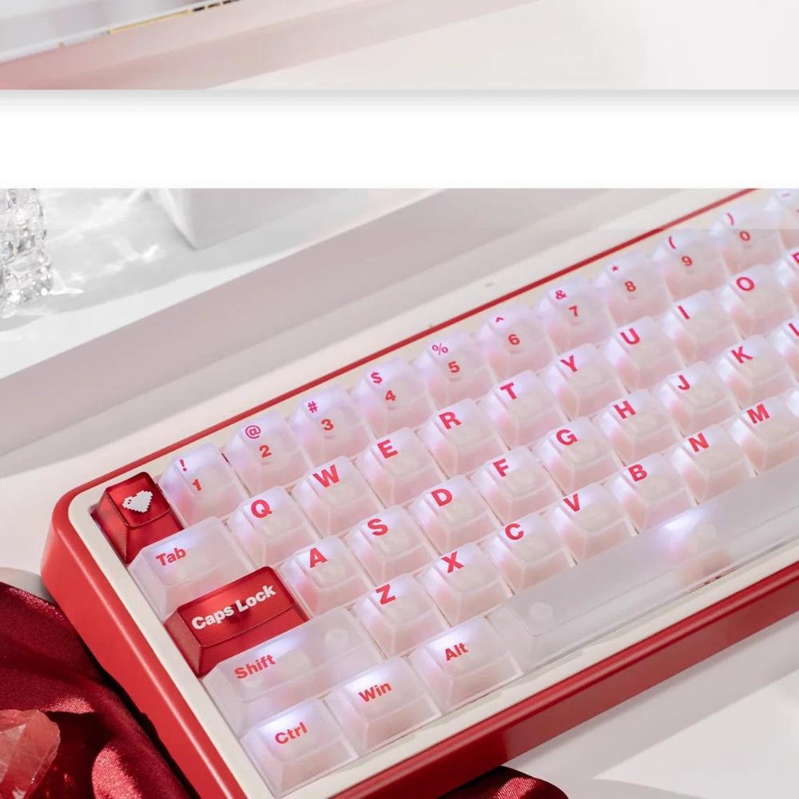 White Frog Korean Keycap Set Cherry Profile | 154 Transparent PC ...