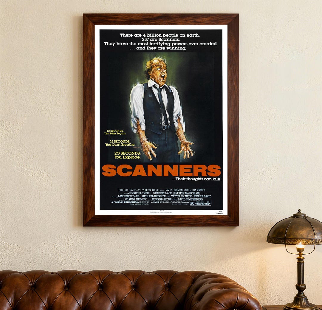 Scanners Movie Poster，canvas Posters,wall Art,home Decor, Holiday Gifts ...
