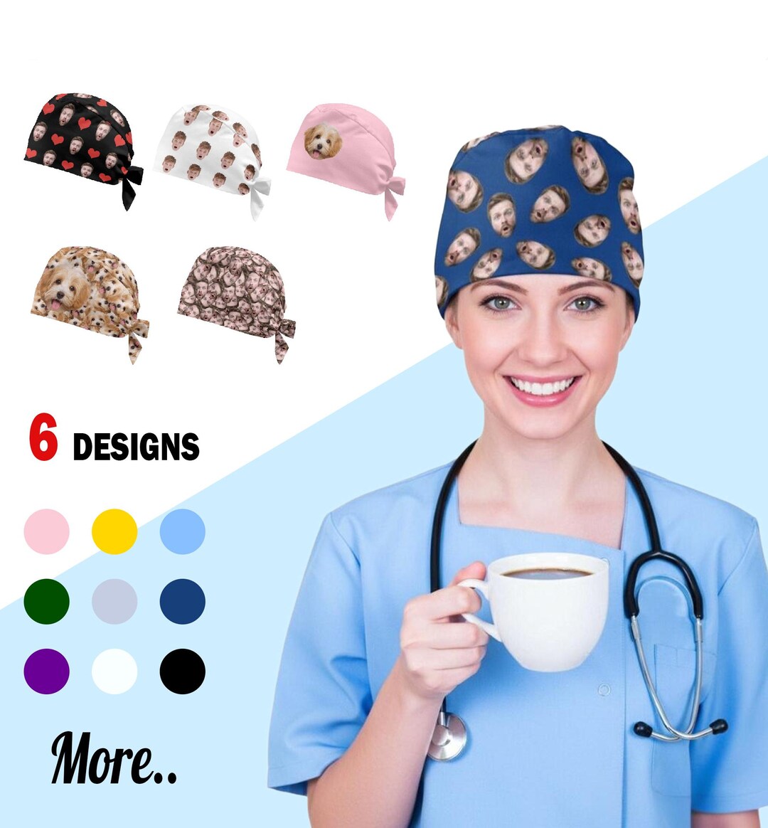 Custom Scrub Caps,personalized Gifts With Face,custom Hats for Women ...