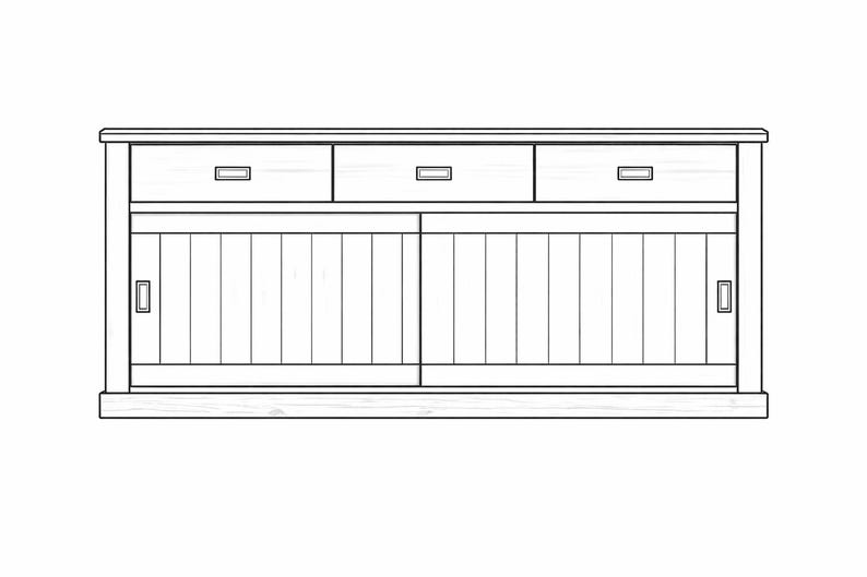 Technical Drawing for Buffet Cabinet|sideboard Furniture Plan | PDF ...