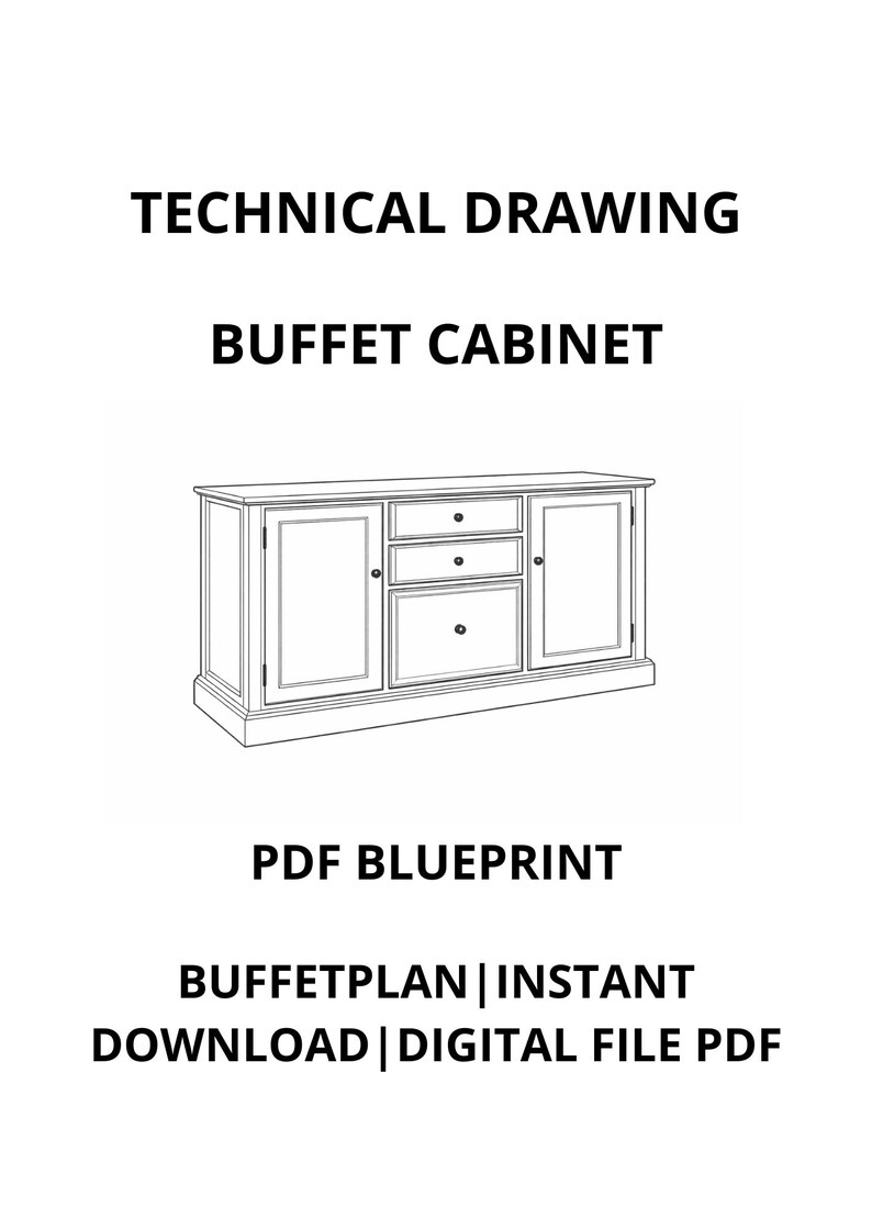 Classic Buffet | Furniture Shop Drawing | Dimension Plan | Custom Size ...