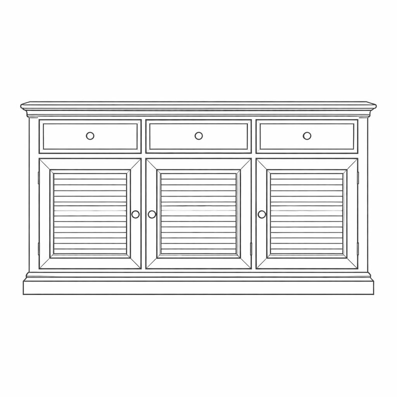 Buffet Cabinet Technical Drawing |blueprint PDF | Wood Furniture | Code ...