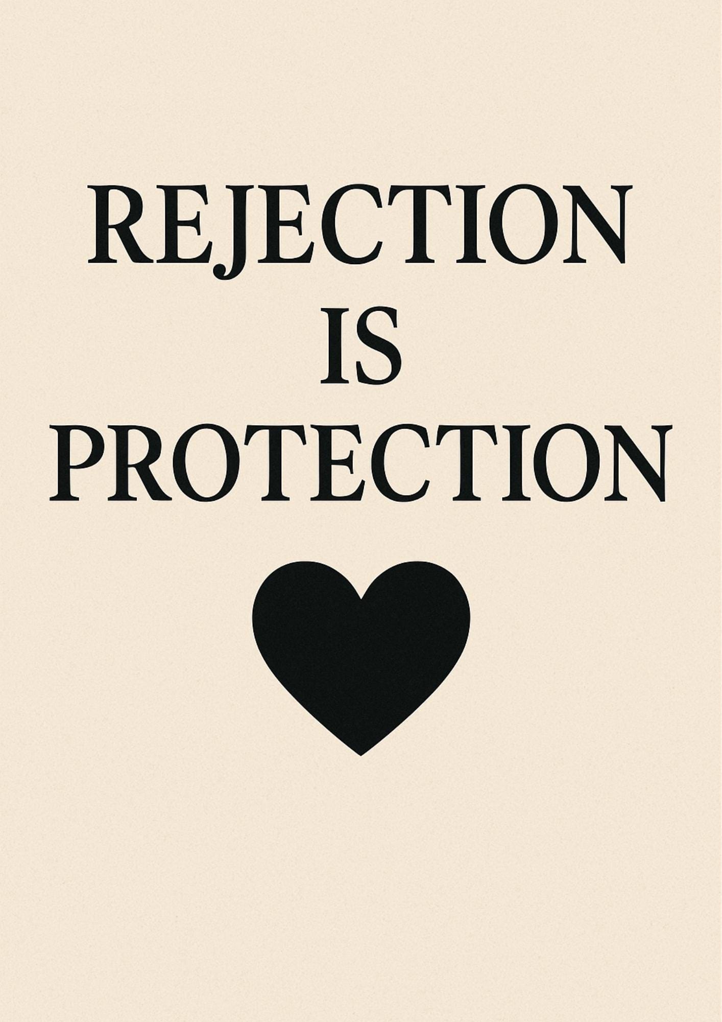Wall Art, Rejection is Protection Print: Motivational A3 Poster for ...