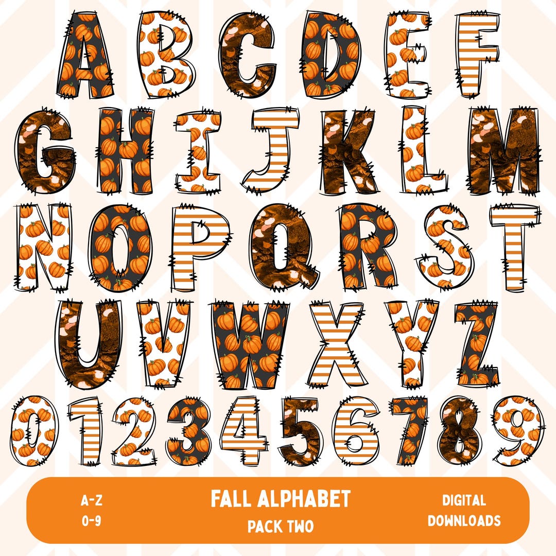 Fall Alphabet and Number Clipart Pack With Bonus Images (digital ...