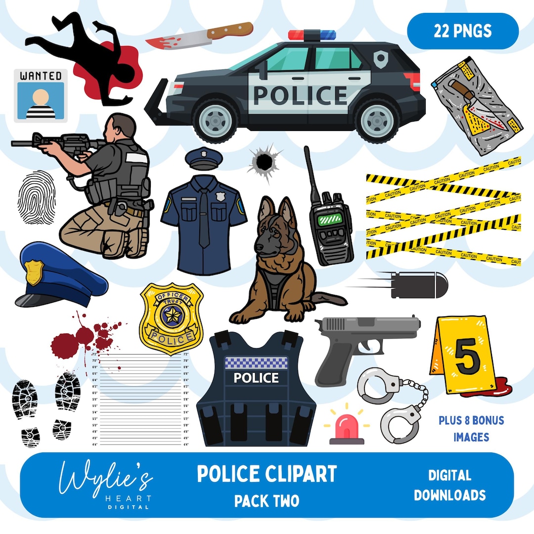 Police Digital Clipart Pack: 30 PNG Images (digital Download) - Etsy