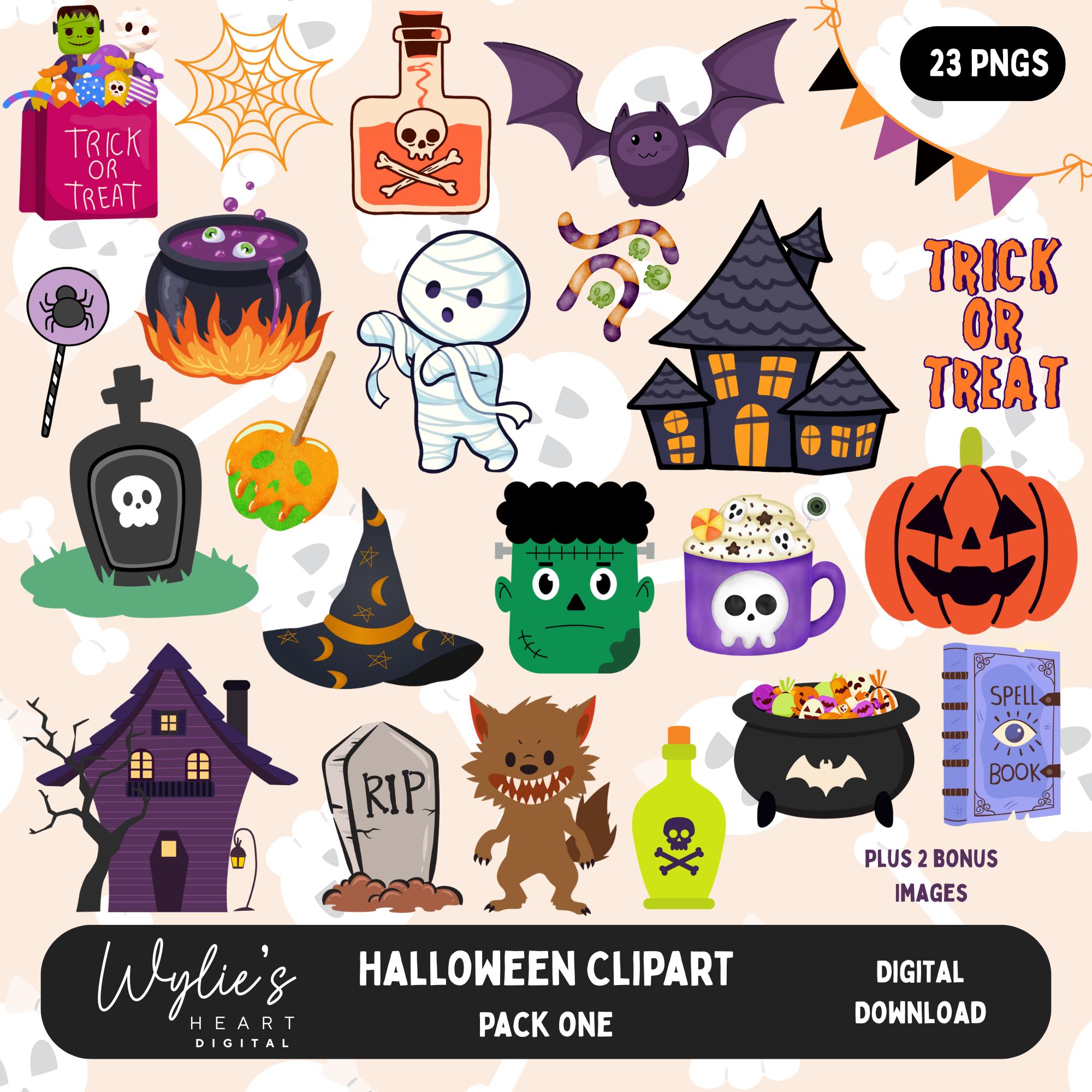 Halloween Clipart Pack: 30 PNG Images (digital Download) - Etsy