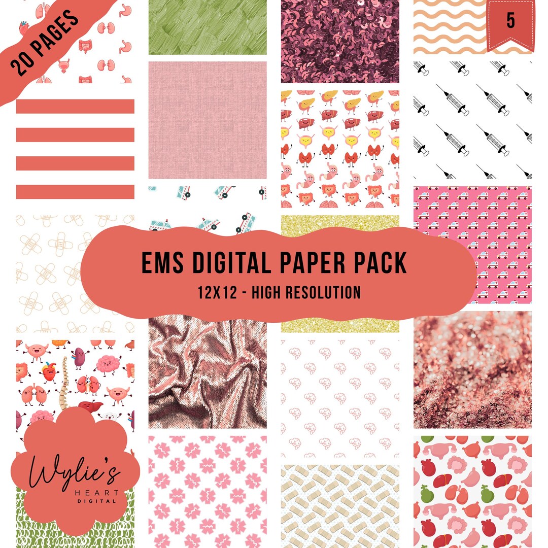 EMS Digital Paper Pack: Scrapbook Designs With Clipart (digital ...