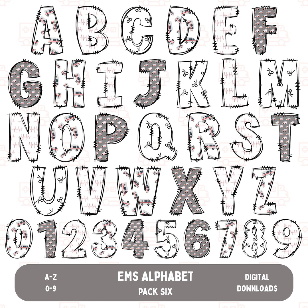 EMS Alphabet Clipart: 26 Letters + 5 Bonus Images (digital Download) - Etsy