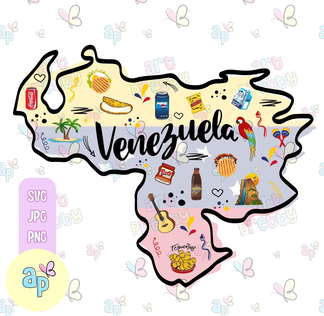 Mapa De Venezuela Para Dtf O Sublimación - Elementos De Venezuela ...