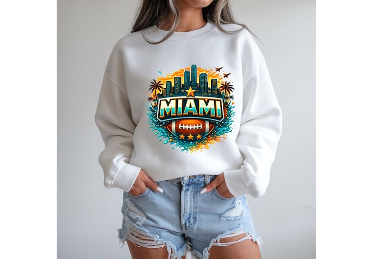 Miami Game Day Football PNG Dolphins Football Shirt Coquette Mom PNG ...