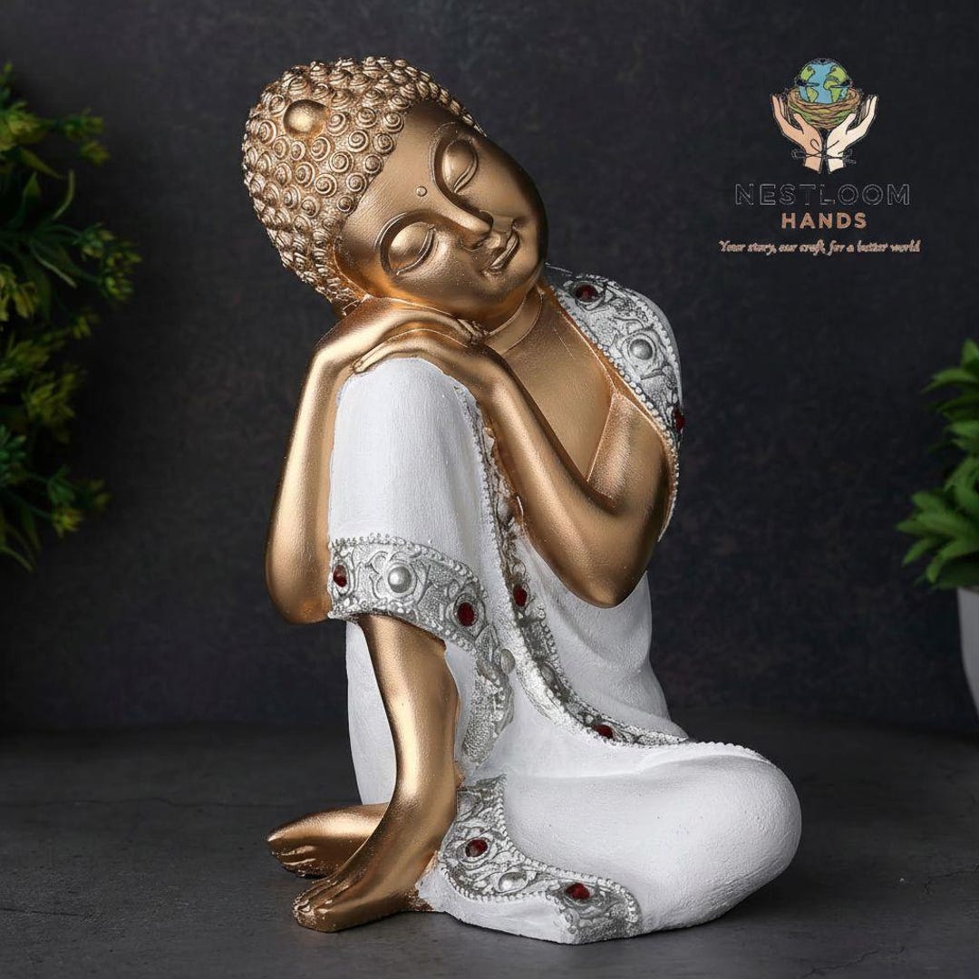 Resting Buddha Statue - Handcrafted Resin Home Decor & Stress Relief ...