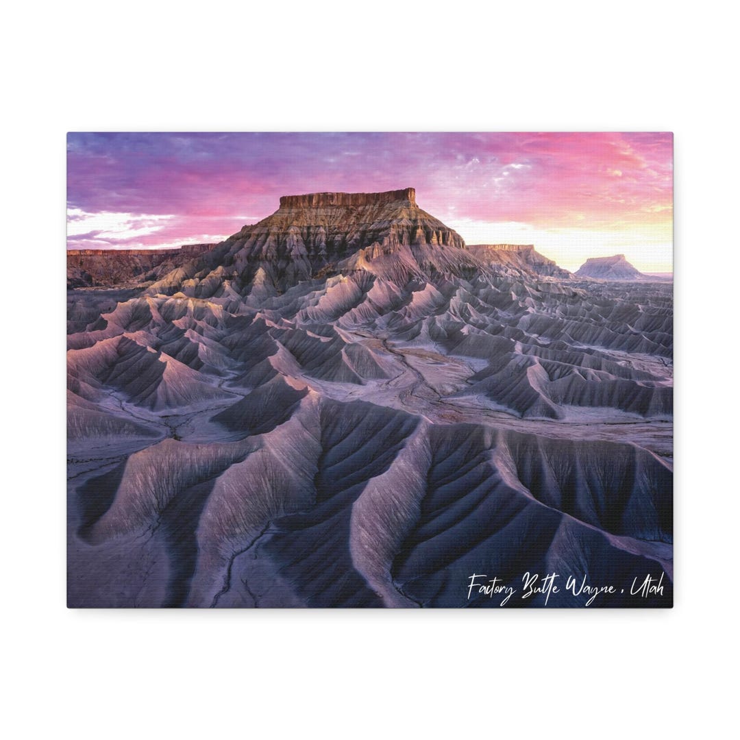 Cosmic Badlands Factory Butte Wayne Utah Sunset/sunrise Stretched ...