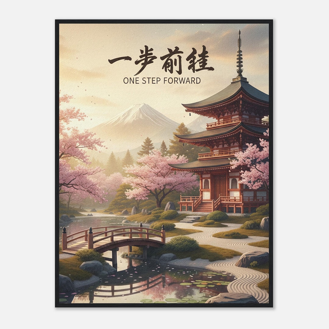 Japanese Pagoda & Mt. Fuji Watercolor Art Print: Motivational ...