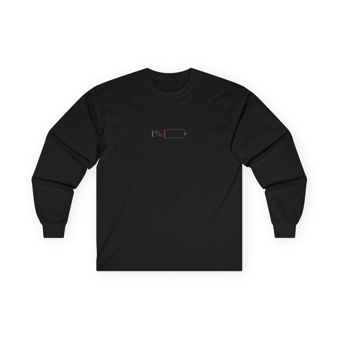 Minimalist Low Battery Long Sleeve Tee - Funny Shirts, Gifts for Him ...