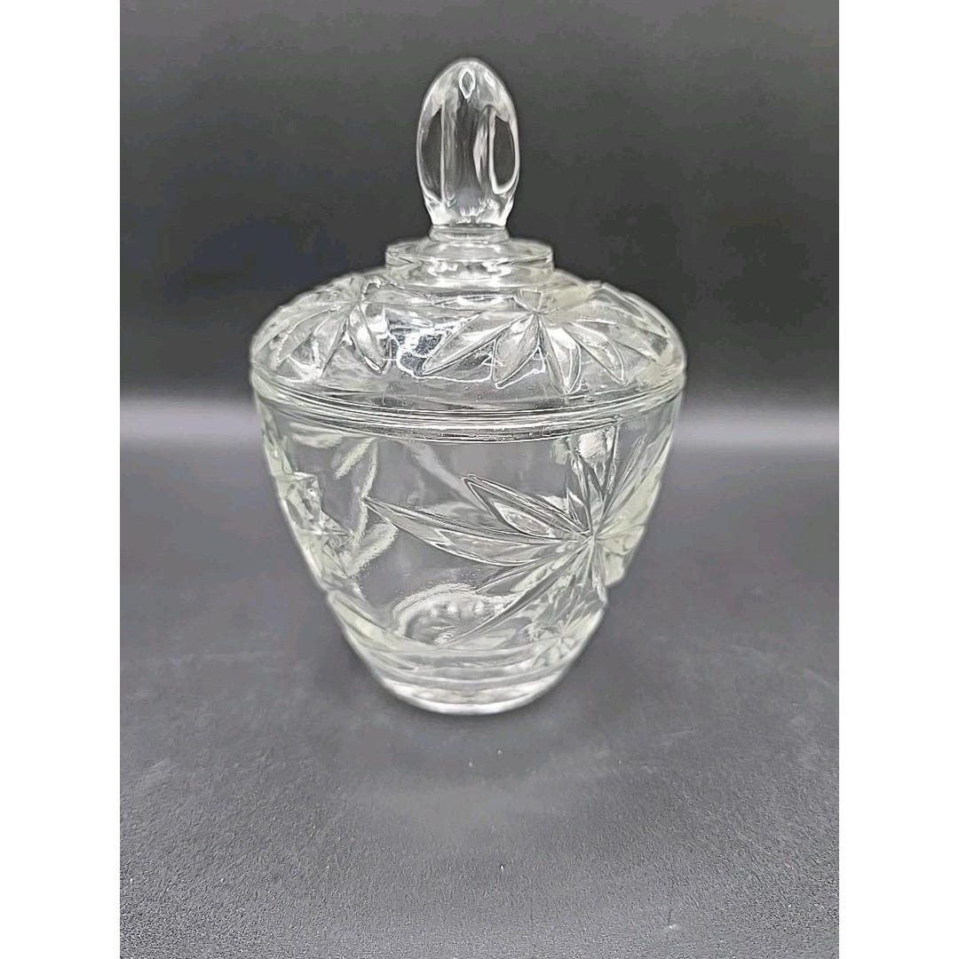 Vintage Anchor Hocking Clear Prescut Glass Star of David Sugar Bowl W ...