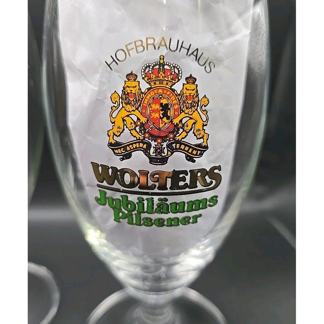 Vintage German Beer Glass~ Wolters Jubilaums Pilsener Hofbrauhaus 0.4L ...