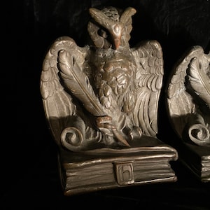 Armor Bronze Owl Bookends Antique With Original Label Amazing for Your ...