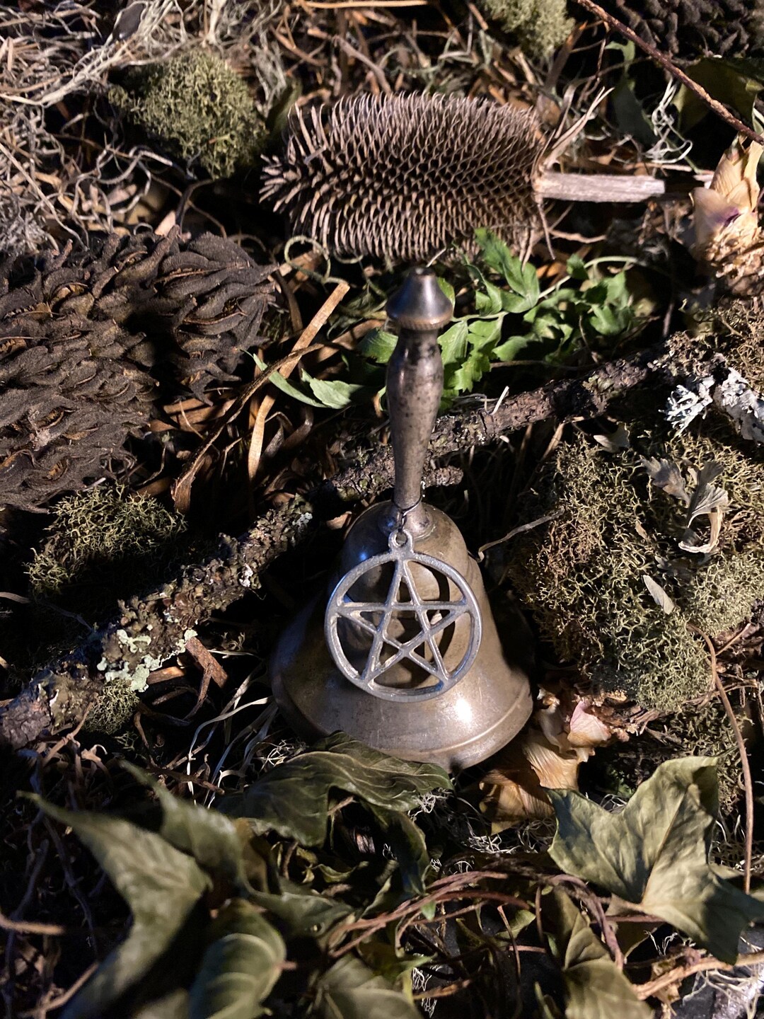 Darling Little Antique WITCH BELL Altar Bell With Added Pentacle ...