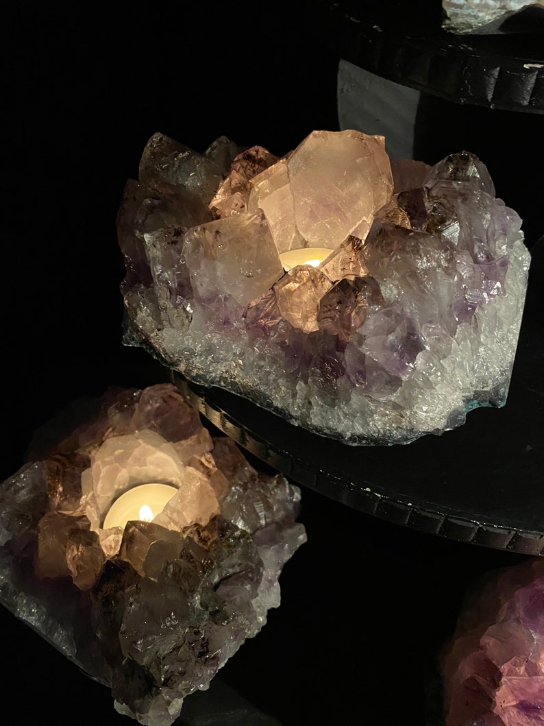 Mesmerizing Amethyst Cluster Tea Light Candle Holders 55 - Etsy