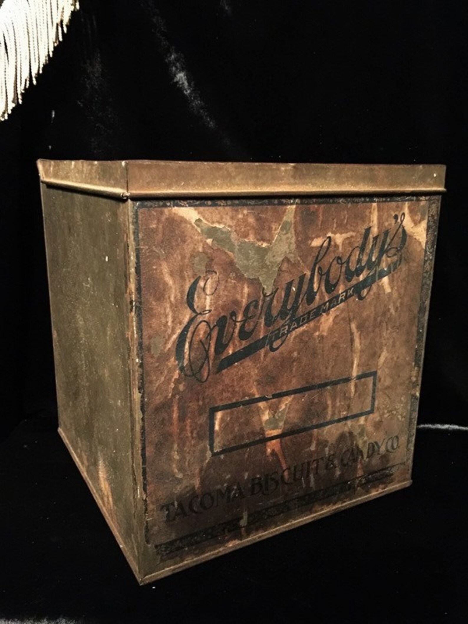Rustic Old Tin Biscuit Box at Gothic Rose Antiques - Etsy
