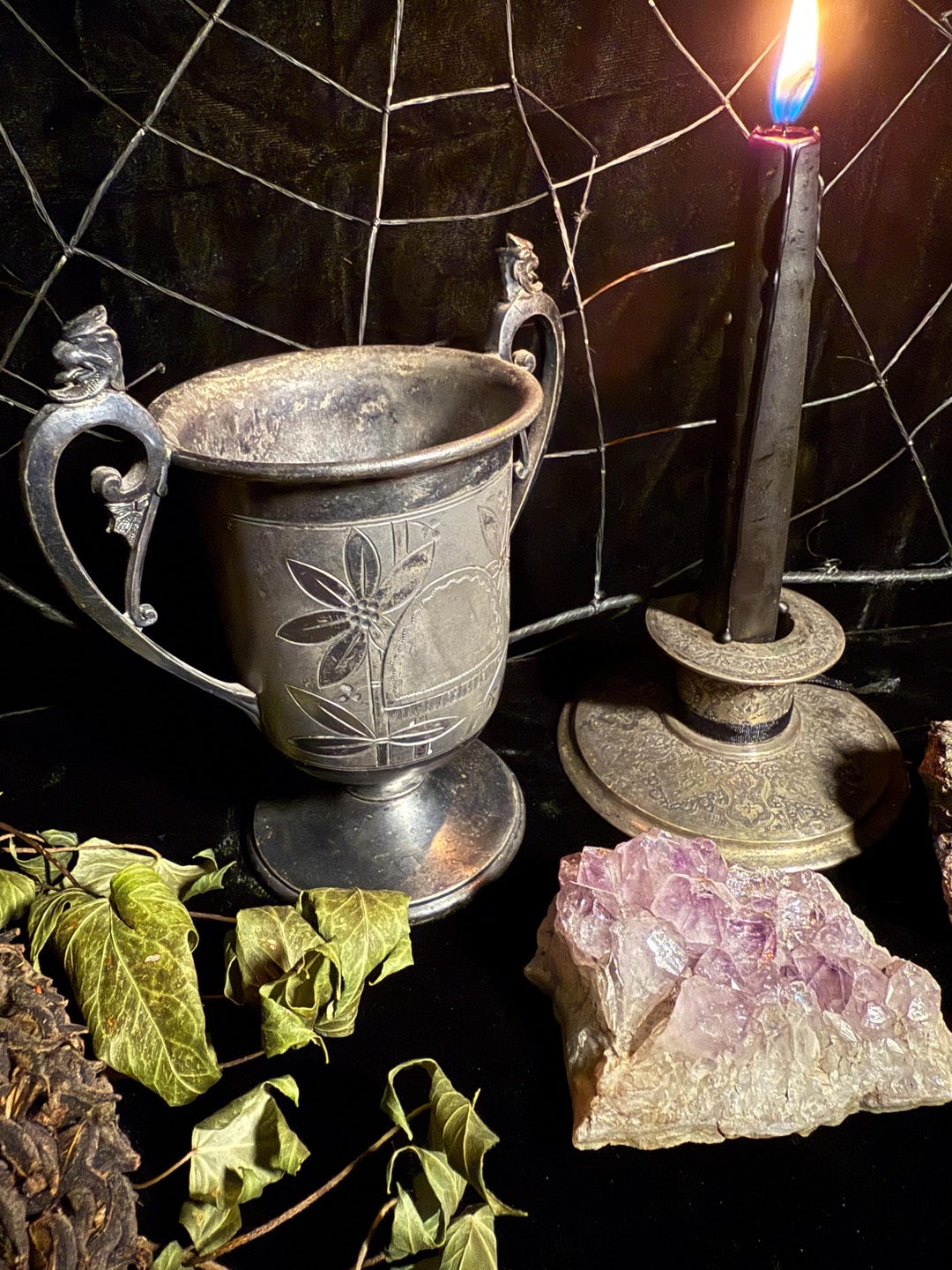 Mysterious Victorian Altar Chalice Old Silver Plate Two Handles ...