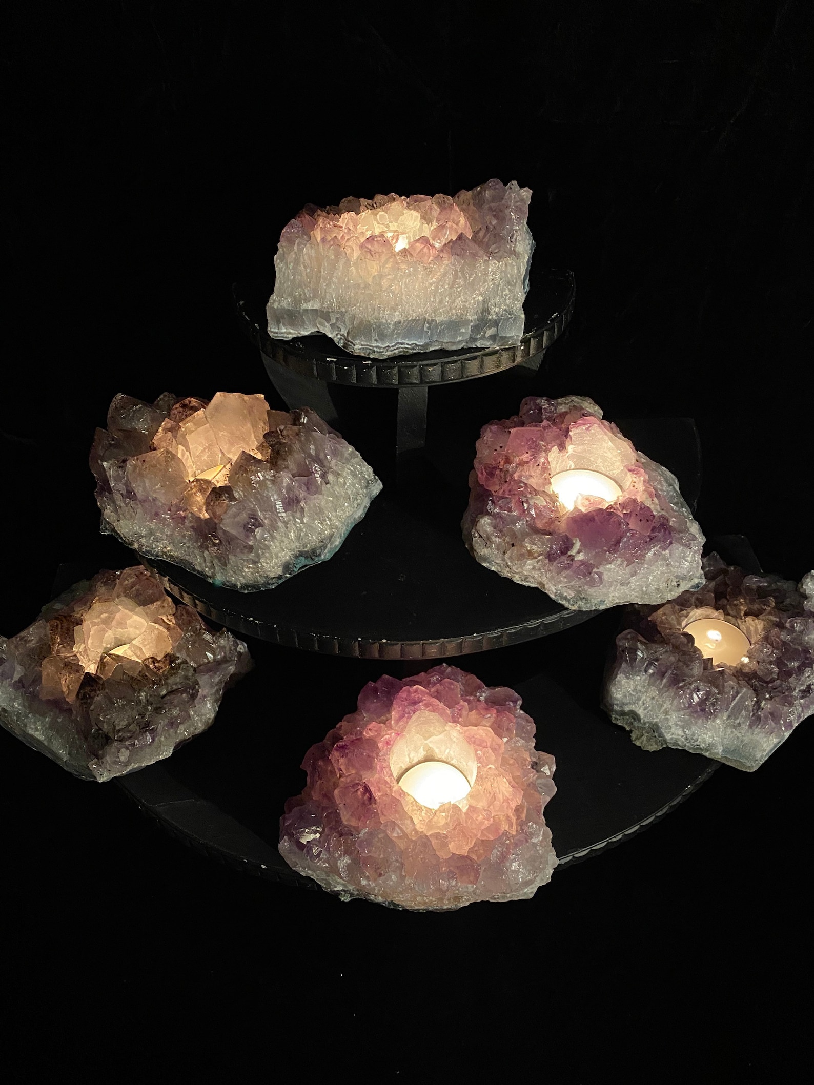 Mesmerizing Amethyst Cluster Tea Light Candle Holders 55 - Etsy