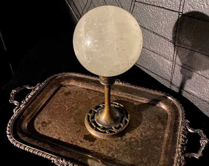 Old Full Moon ROCK CRYSTAL BALL on Antique Stand - Etsy