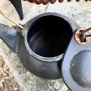 Rustic Vintage Cast Iron Teapot for Your Witch Kitchen Antique Cabin ...